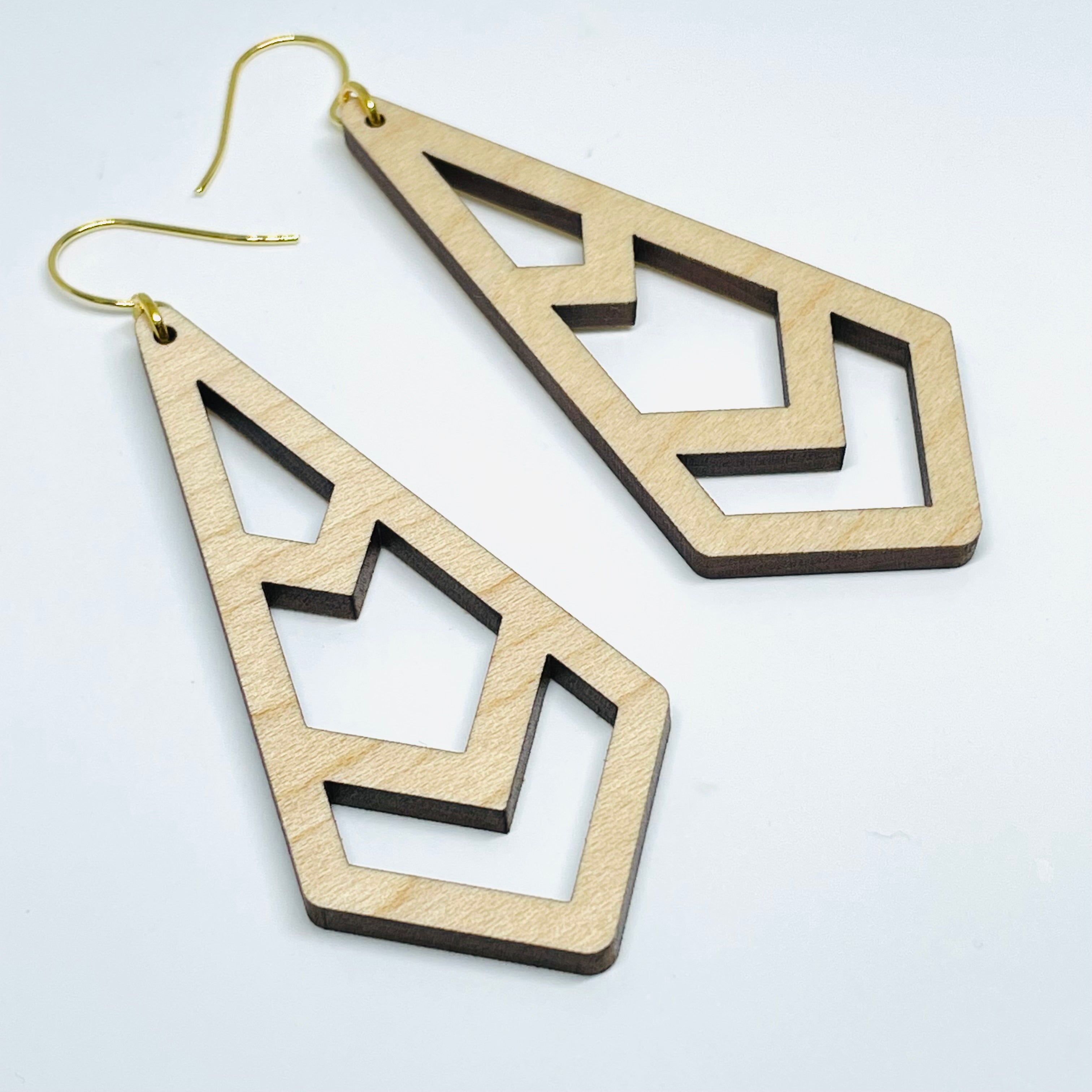 Wood Laser Cut Chevron Maple - Earrings – pmdesignstp
