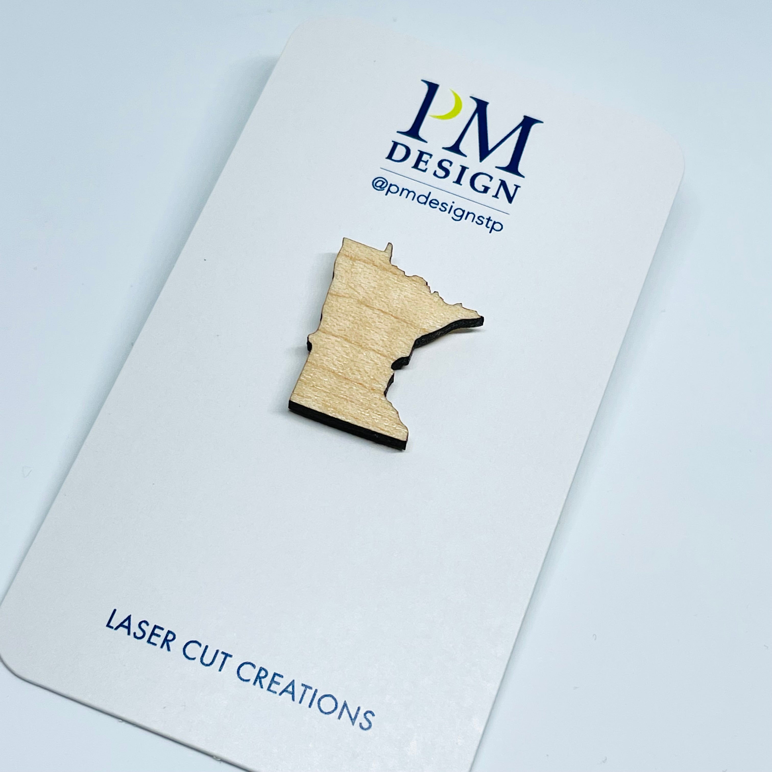 Wood Laser Cut Minnesota Maple - Lapel Pin – pmdesignstp
